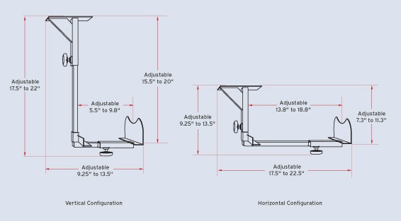 Convertible CPU Holder - non swivel - non storable for horizontal or ...