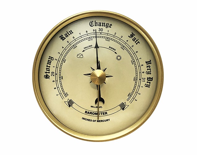 Gold Barometer Clock Inserts 2-3/4"