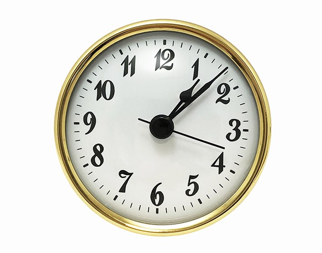 PREMIUM White Arabic Clock Inserts 73mm (2-3/4"), Real Brass Bezel