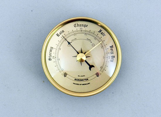 Gold Barometer Clock Inserts 2-3/4"