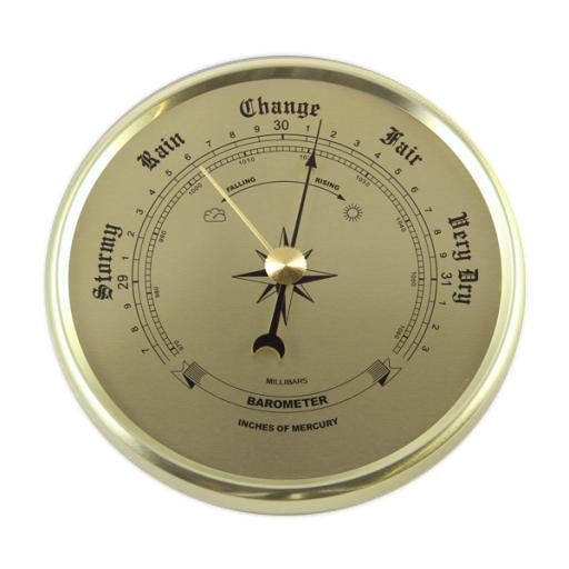 Barometers, Clock Inserts Style in Gold on Gold 2-3/4"