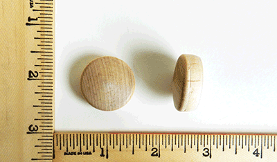 BIRCH - Round Head Wood Plugs with Tapered Sides (1" Diameter) - Per ...