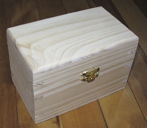 Wood Box Recipe 3-3/8 x 5-3/4 x 3-3/4 Antique Clasp