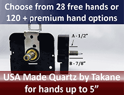 Quartz Clock Movements - Shop in Canada for Clock Parts | Bear Woods Canada