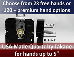Quartz Clock Movements - Shop in Canada for Clock Parts | Bear Woods Canada