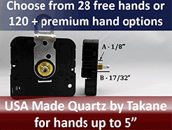 Quartz Clock Movements - Shop in Canada for Clock Parts | Bear Woods Canada
